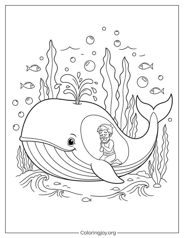 20 Jonah And Whale Coloring Pages (Free PDFs Printable)